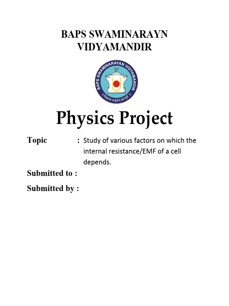 Satya Prakash Public School Physics Proj | PDF | Electrical Resistance And Conductance | Electricity