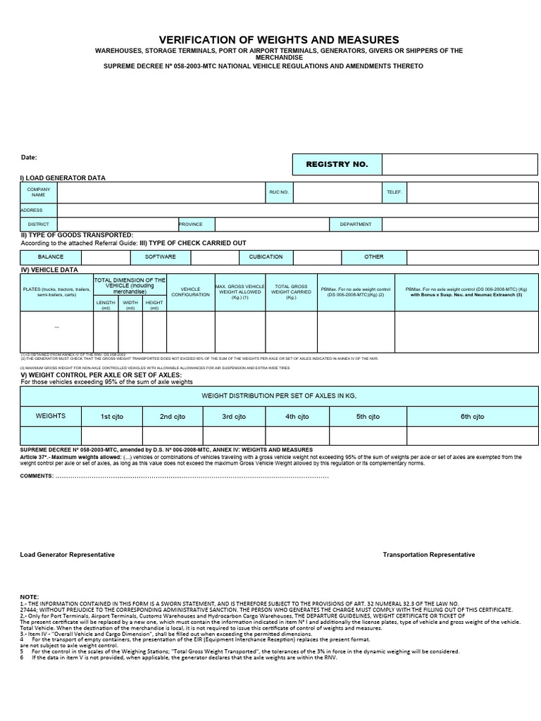 Record Format of Weights and Measures | PDF | Semi Trailer Truck | Land ...