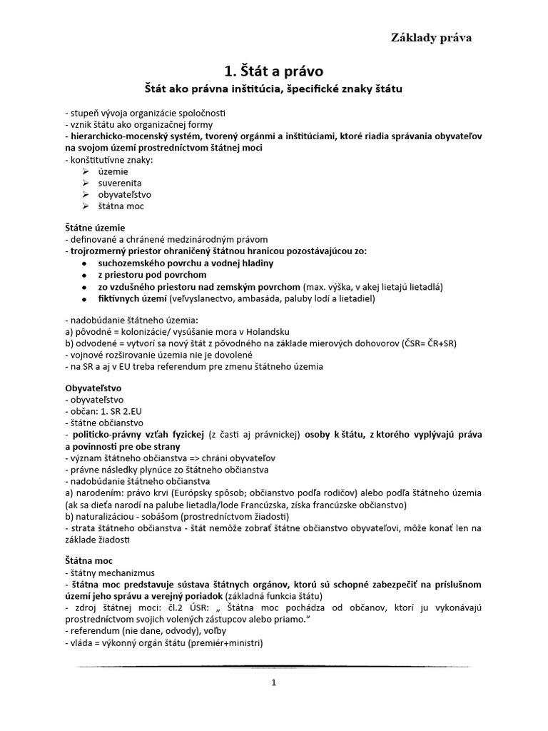 Zaklady Prava - Prednasky | PDF