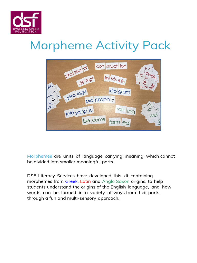 Morpheme Activity Booklet | PDF | Word | English Language