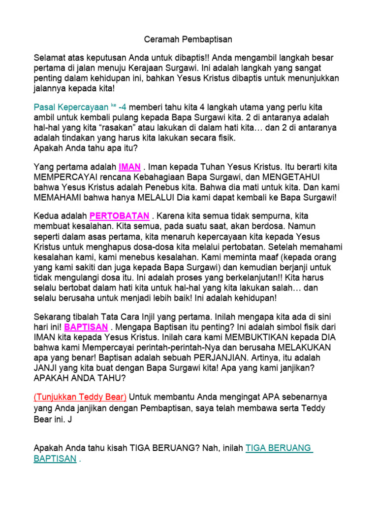 Tiga Beruang Pembaptisan | PDF | Agama & Spiritualitas