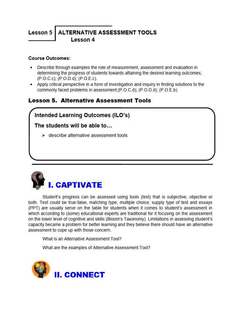 Alternative Assessment Tools Explained | PDF | Career & Growth