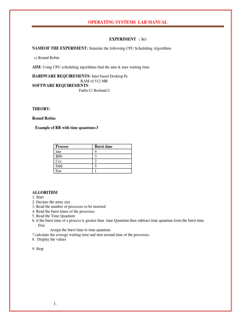 Round Robin | PDF | Computer Architecture | Computer Science