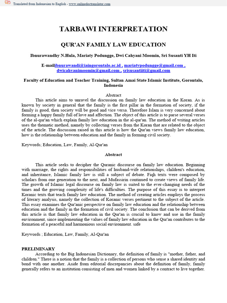 ARTIKEL JURNAL - Id.en | PDF | Family | Quran