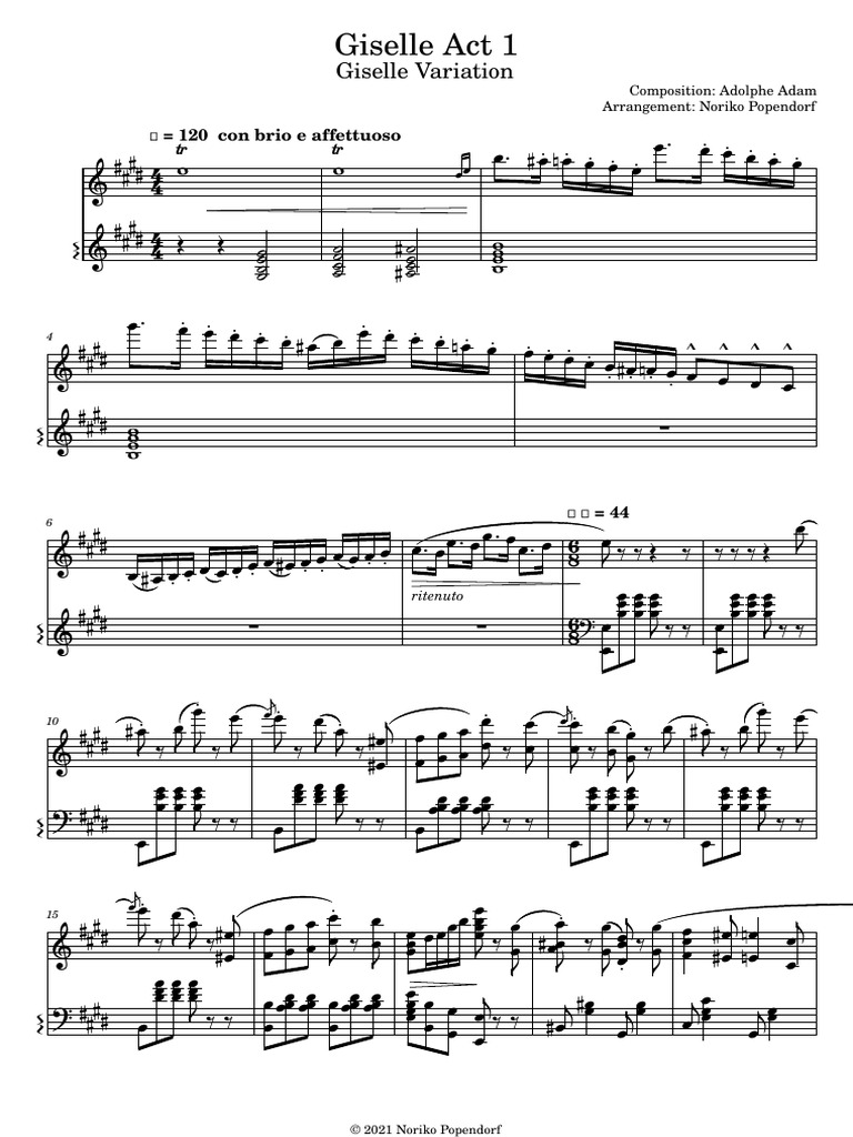 Giselle Adolphe Charles Adam Act Giselle Variation | PDF | Ballet ...