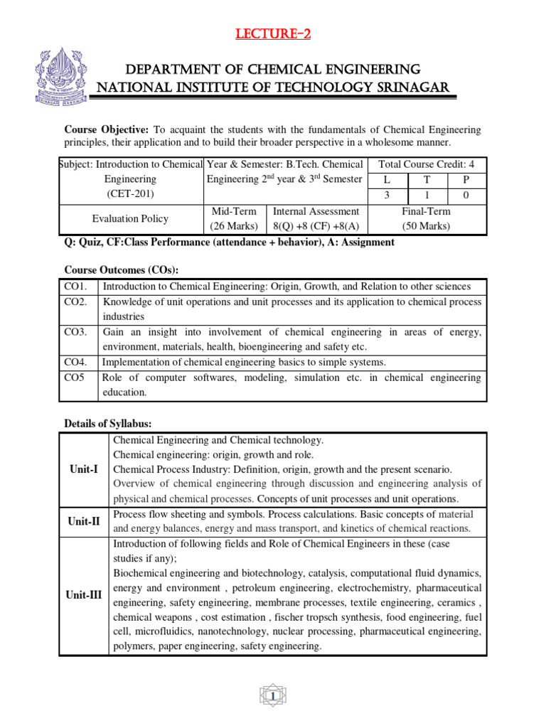 Lecture 2 | PDF | Engineering | Chemical Engineering