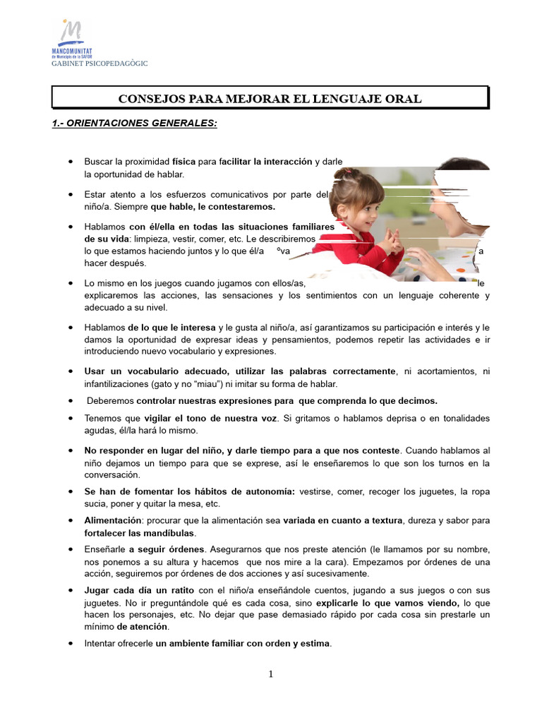 Consejos para Mejorar El Lenguaje Oral | PDF | Boca