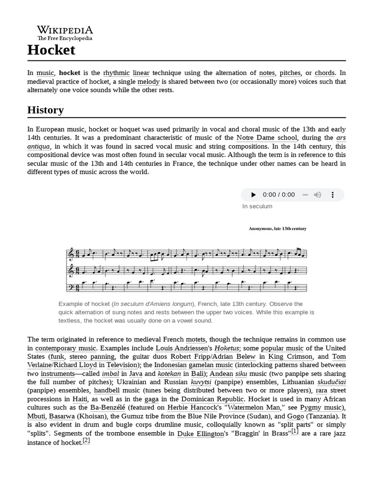 Hocket | PDF | Music Theory | Musicology