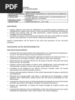 Deputy Principal Job Description | PDF | Teachers | Education Theory