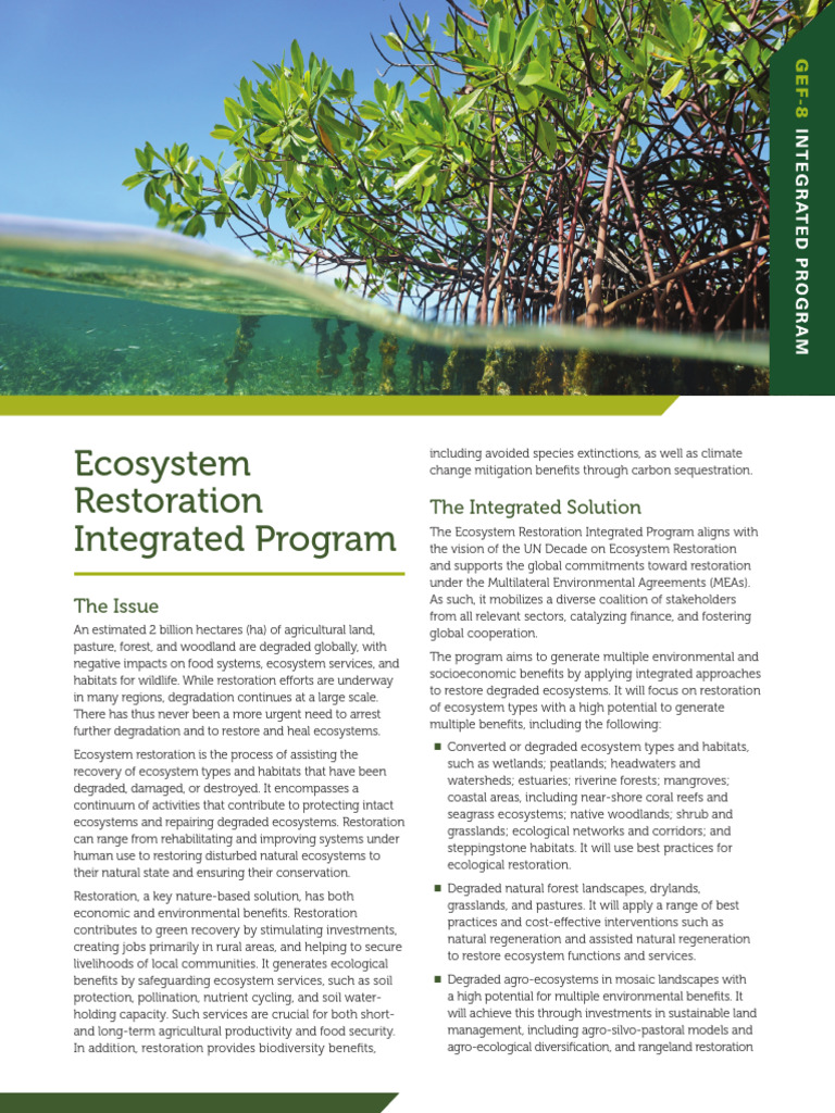Ecosystem Restoration Program Guide | PDF | Restoration Ecology | Global Environment Facility