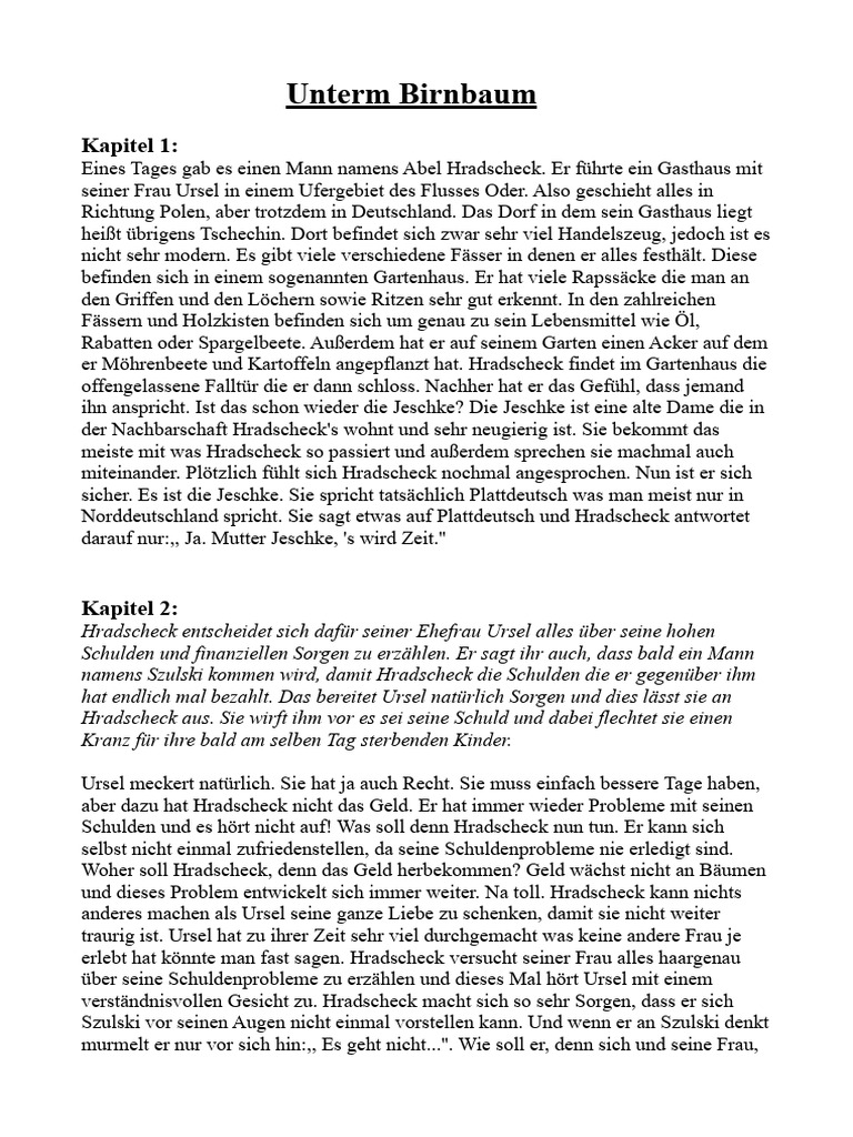 Unterm Birnbaum | PDF