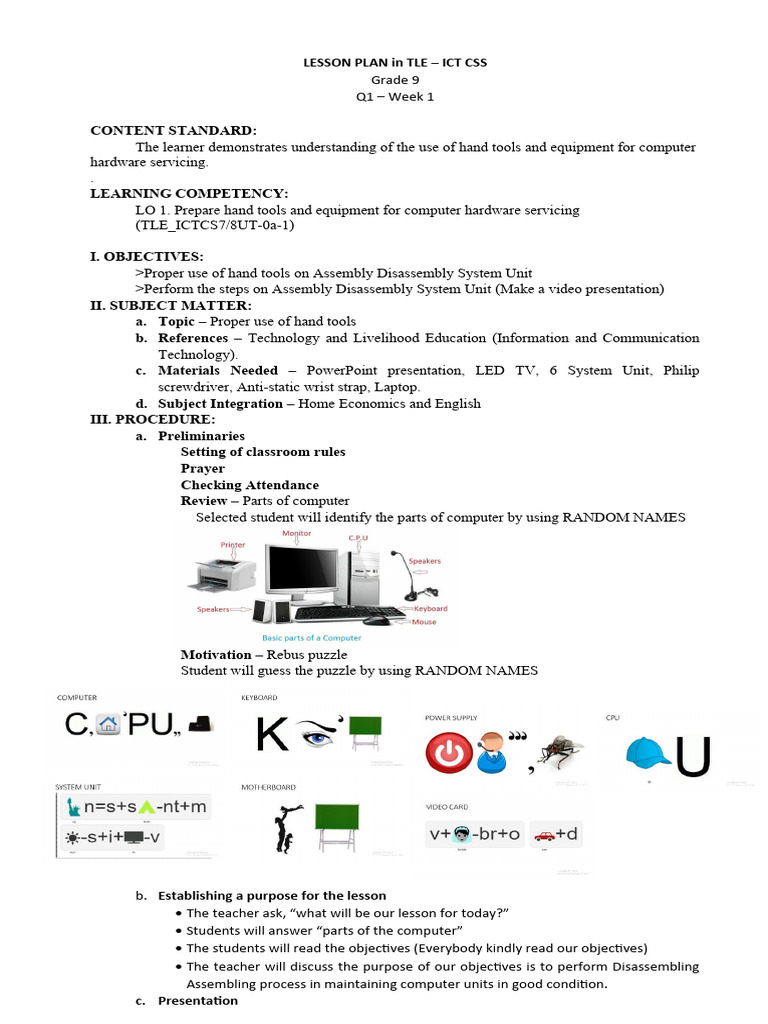 Demo Lesson Plan in Icf | PDF | Personal Computers | Lesson Plan Demo Lesson Plan in Icf | PDF | Personal Computers | Lesson Plan