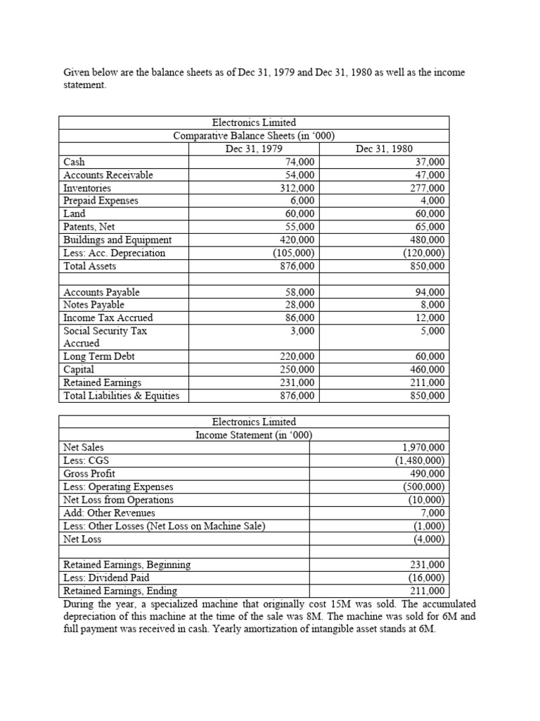 Cash Flow Statement and Financial Ratio Assign | Download Free PDF ...