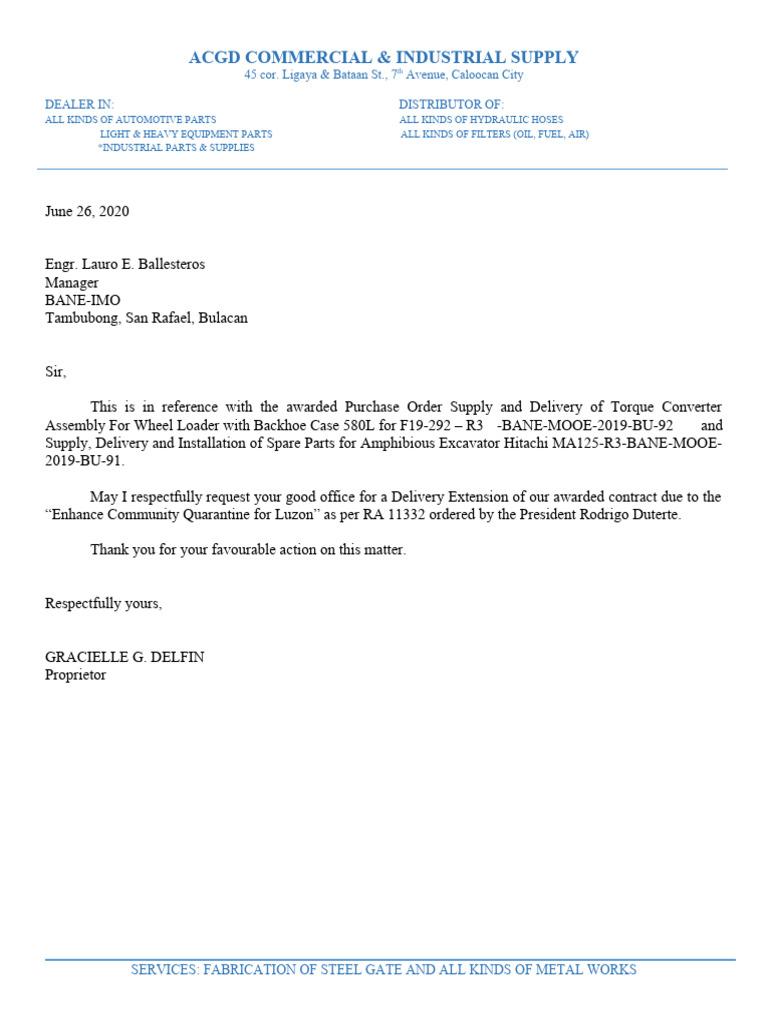 Extension Letter | PDF