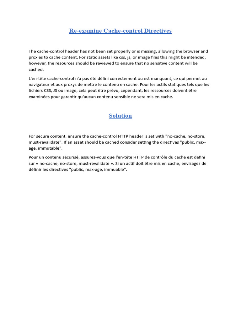 Re-examine Cache-control Directives | PDF