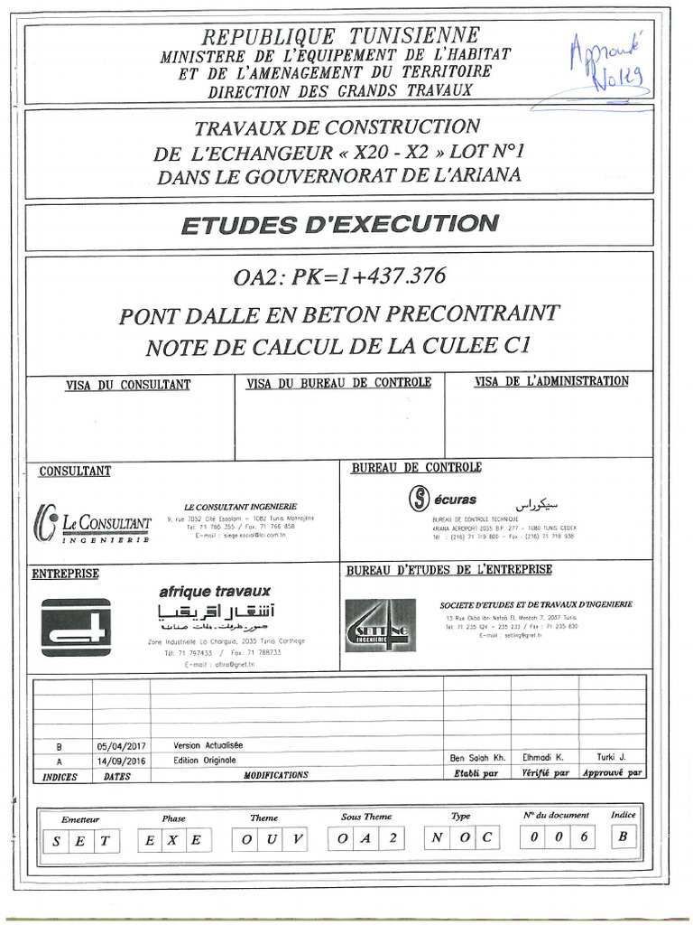 OA2 Note Calcul Culee | PDF
