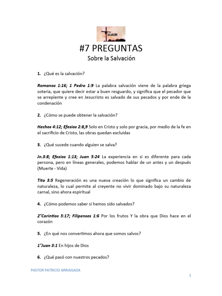 #7 PREGUNTAS (Salvación) | PDF