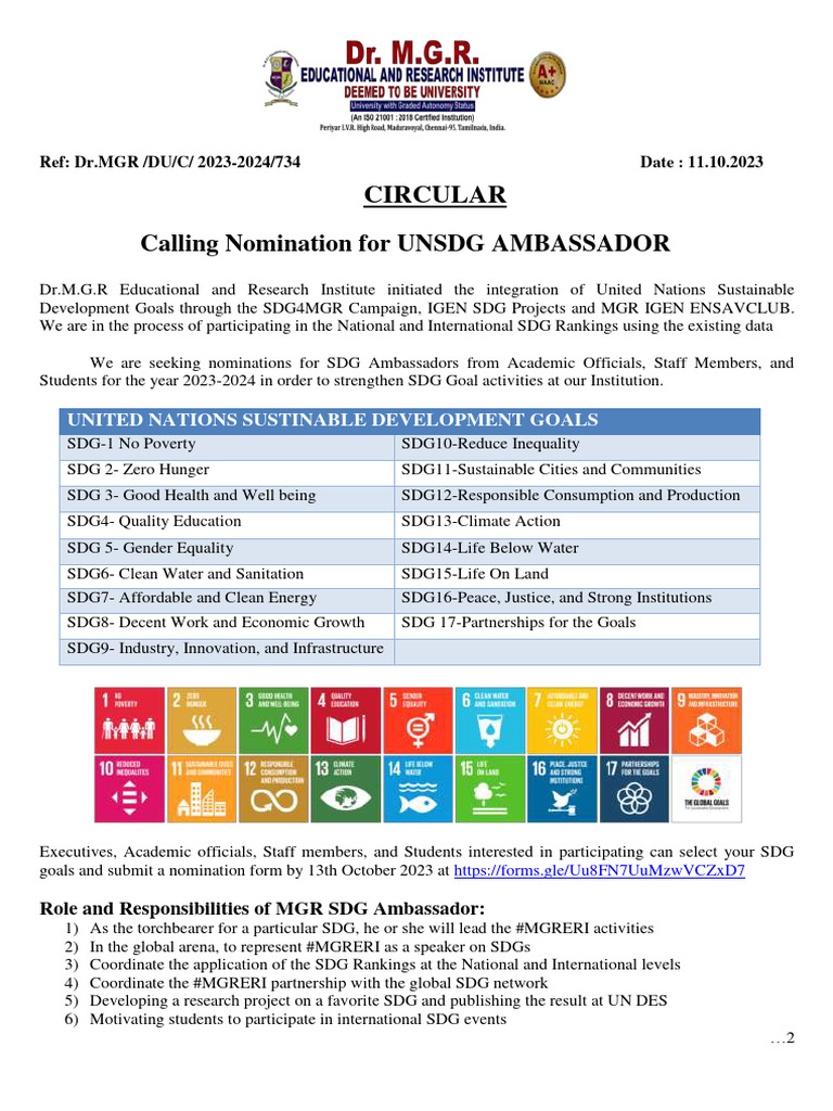 UNSDG Nomination | PDF