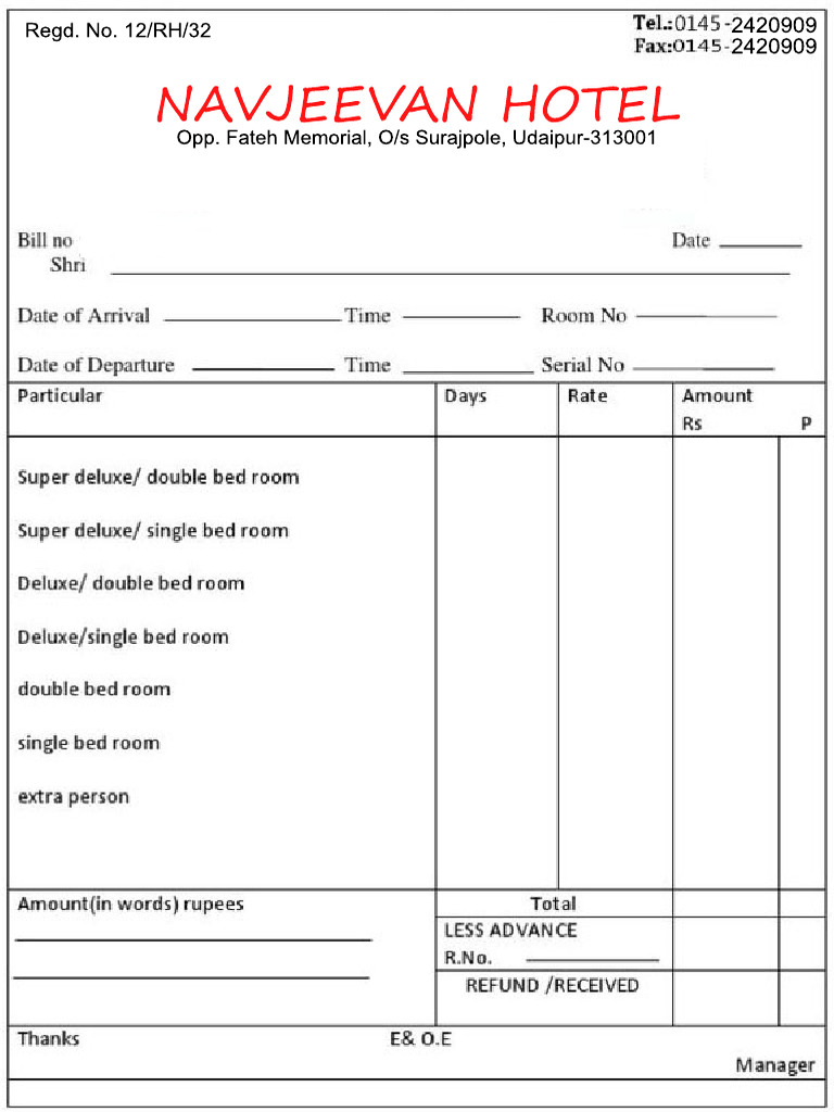 Navjeevan Hotel Udaipur | PDF