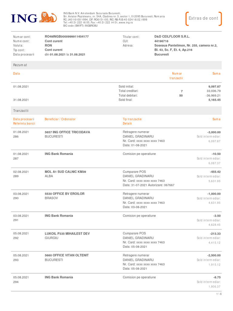Acc Oount Statement Ra Port | Download Free PDF | Ing Group | Financial ...