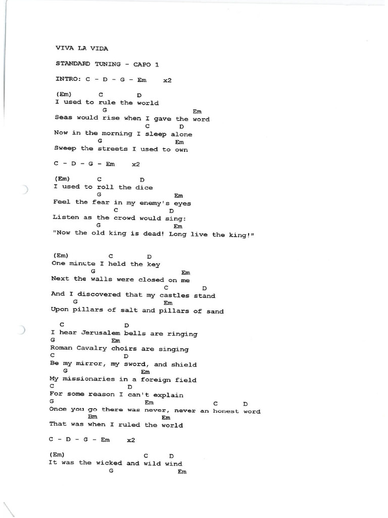 Viva La Vida - Coldplay | PDF