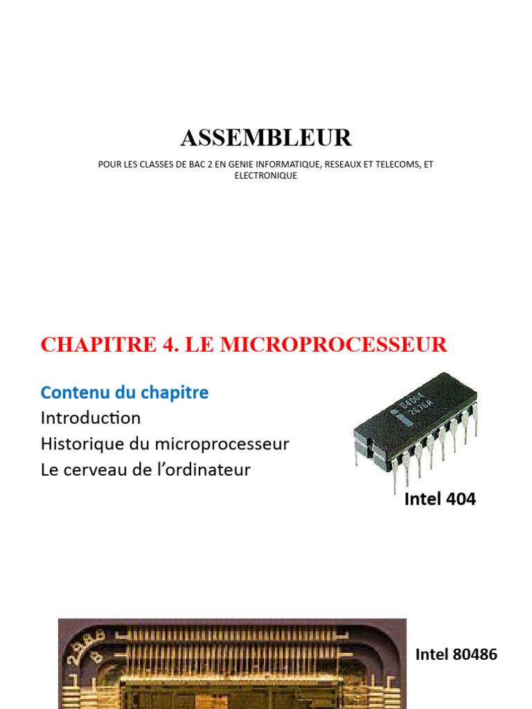 Histoire et Fonctionnement des Microprocesseurs | PDF | Microprocesseur | Intel