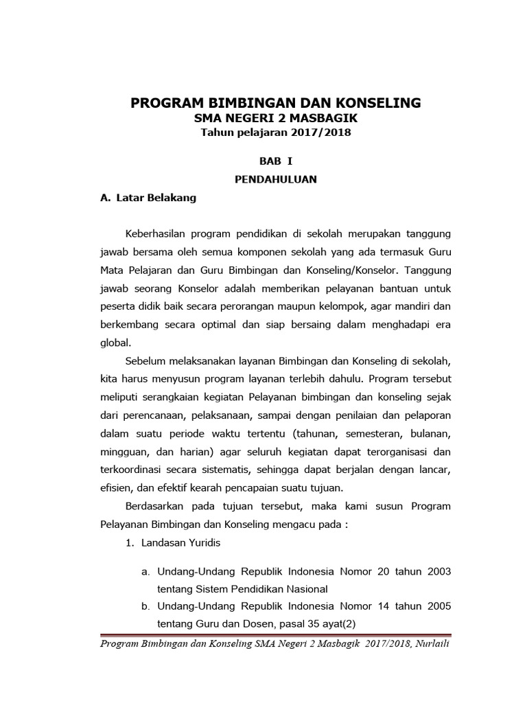 Program BK SMA Negeri 2 Masbagik | PDF