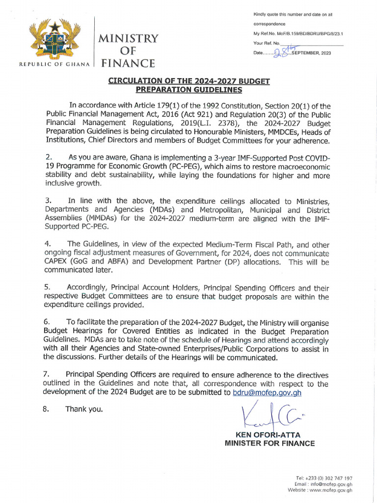 2024-2027 Budget Preparation Guidelines | PDF | Government Budget ...