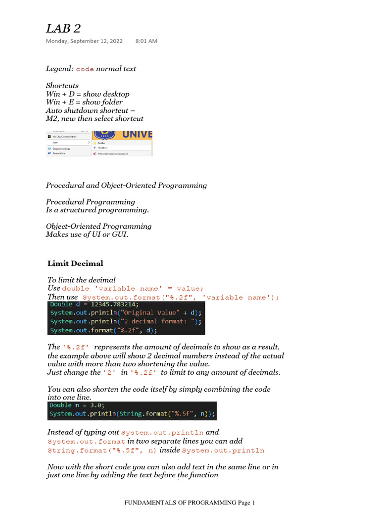 Fundamentals of Programming - Lab 2 | PDF Fundamentals of Programming - Lab 2 | PDF