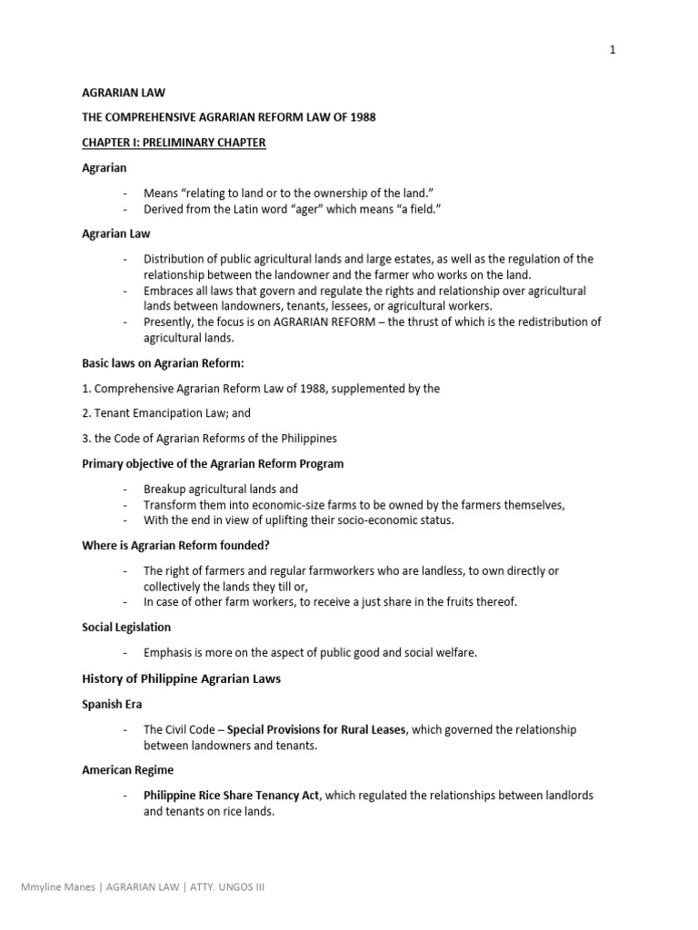 Agrarian Law | PDF