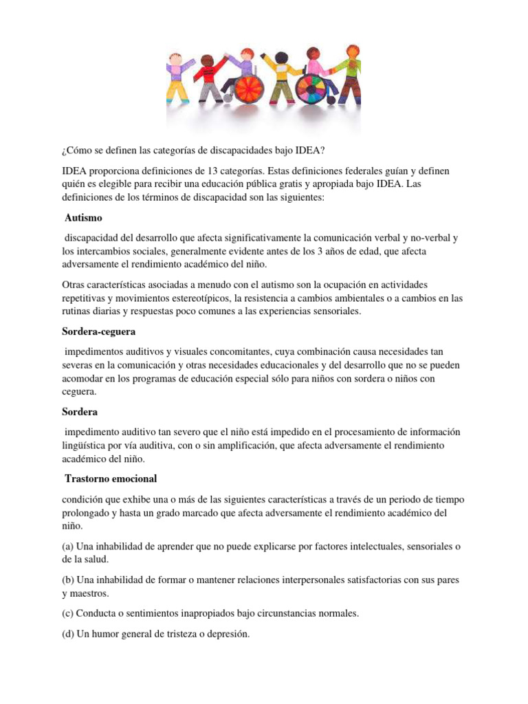 Definicion de Impedimentos | PDF | Discapacidad intelectual | Cerebro