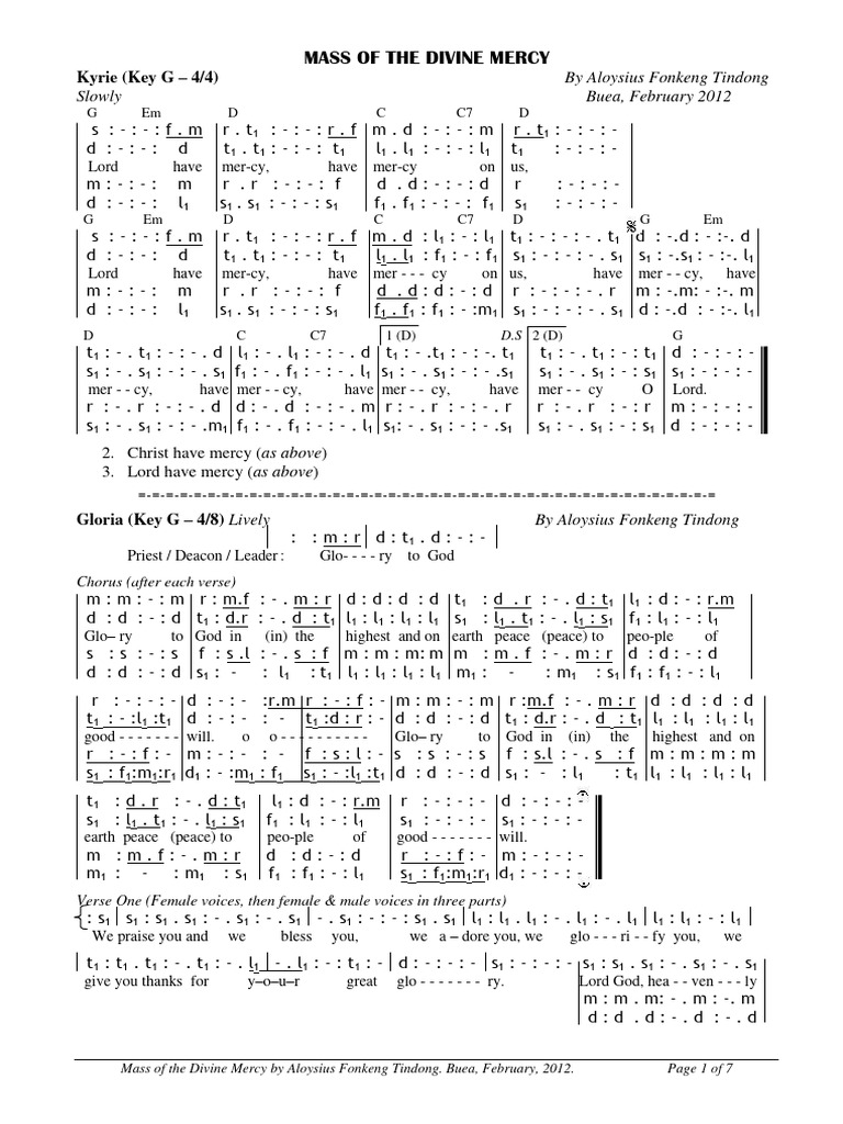 Mass of Divine Mercy | PDF