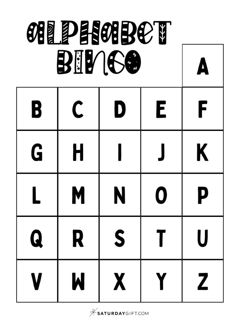 ABC Bingo Cards and Calling Sheet Uppercase Letters Black White ... ABC Bingo Cards and Calling Sheet Uppercase Letters Black White ...