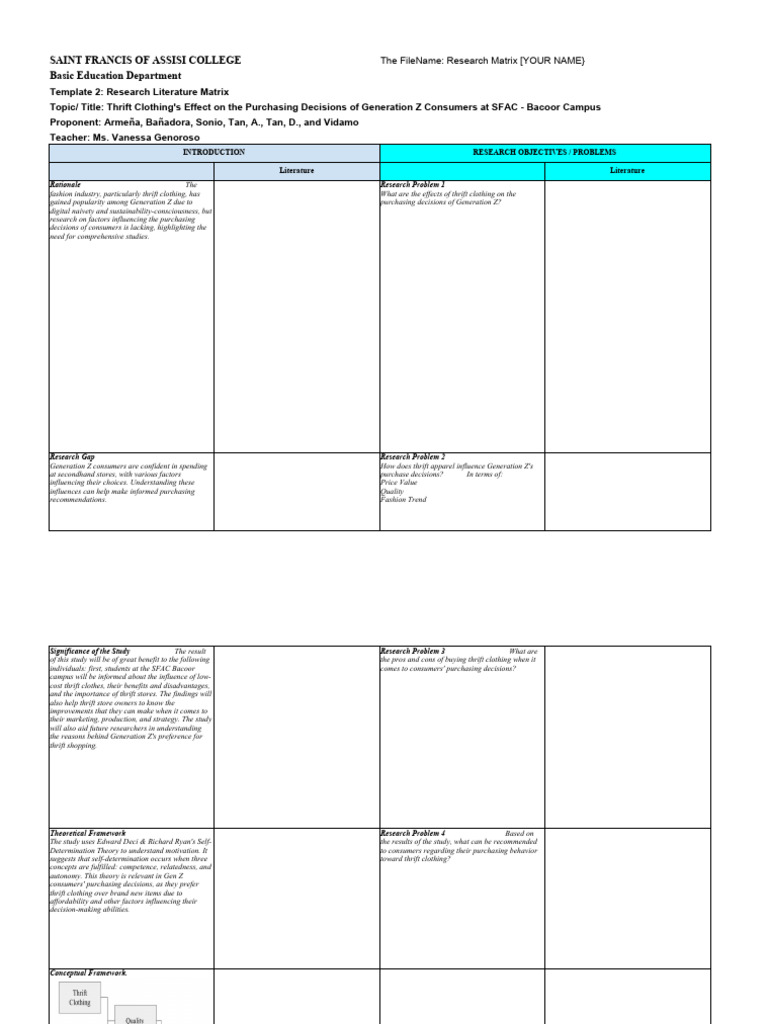 Research Matrix Group 1 ABM 12 (1) | PDF | Survey Methodology | Methodology