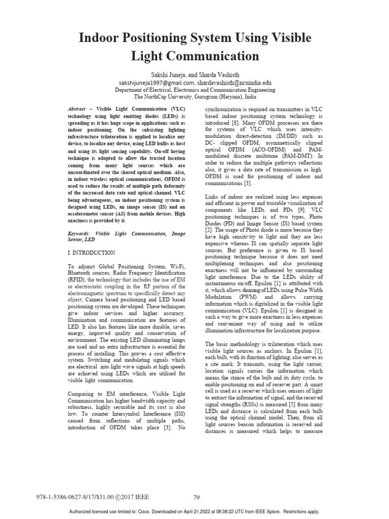 [7] Indoor Positioning System Using Visible Light Communication Pdf Modulation Orthogonal