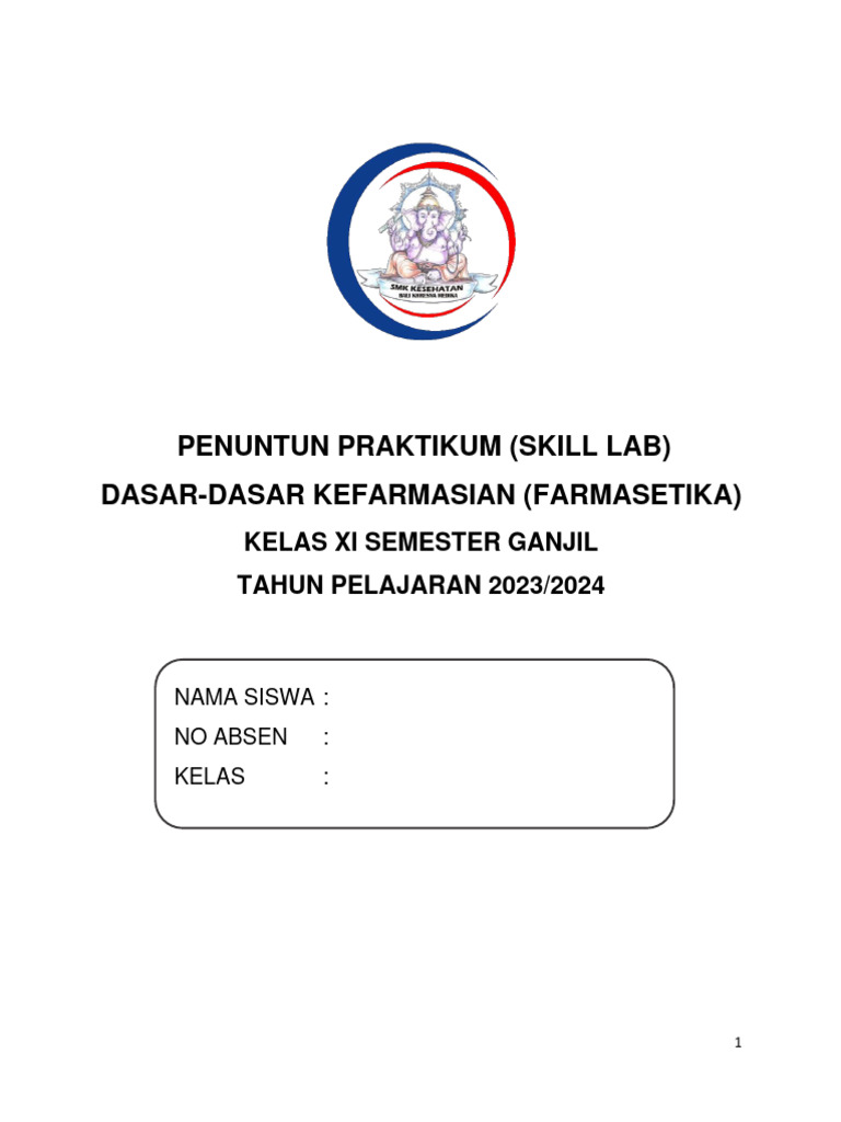 Modul Skill Lab Pelayanan Farmasi Xi Ganjil | PDF