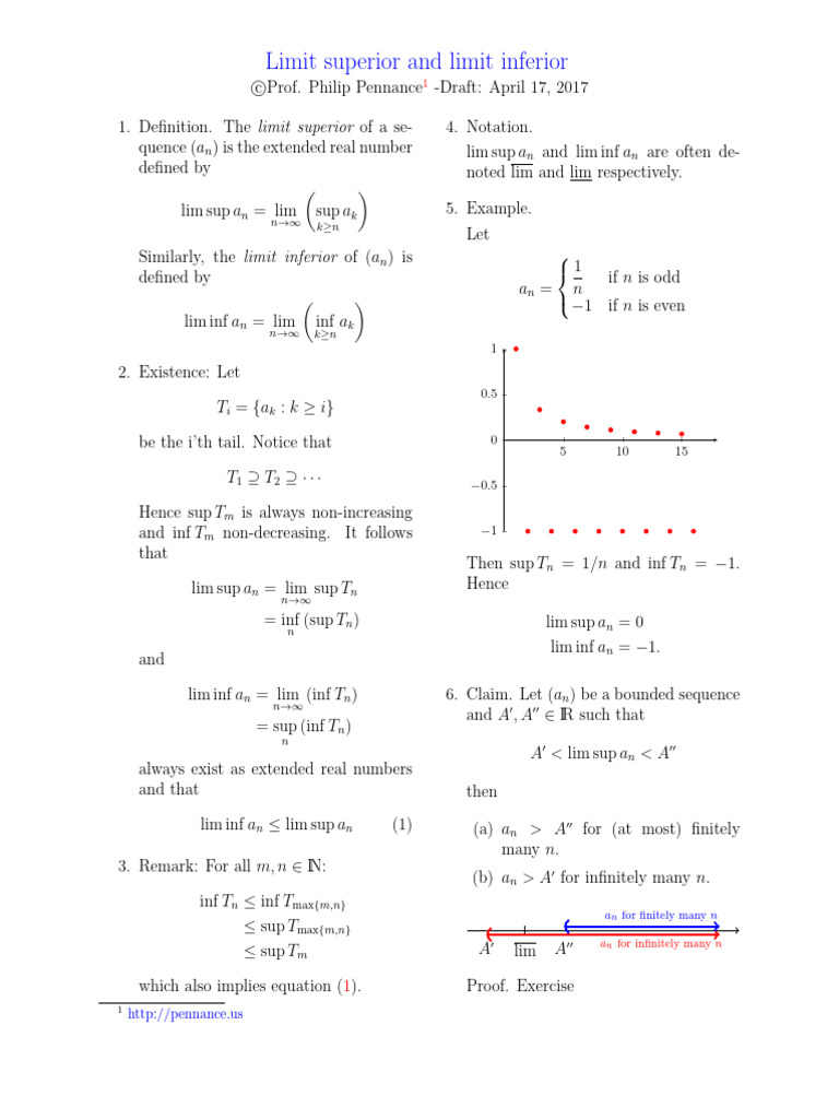 Limsup Pdf Sequence Limit Mathematics 