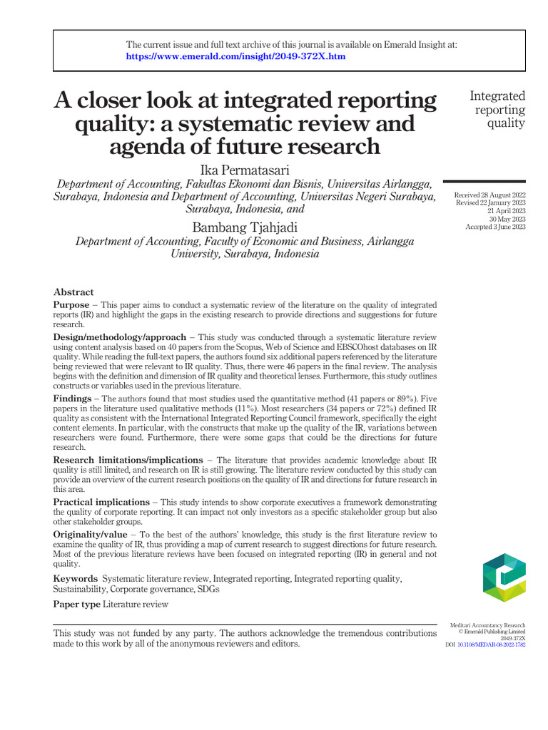 Ik 2 A Closer Look At Integrated Reporting Pdf Governance