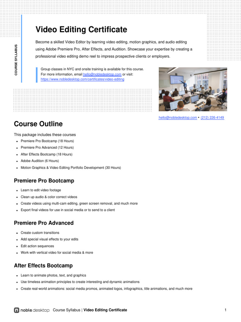 Video Editing Certificate Syllabus | PDF | Computing | Multimedia