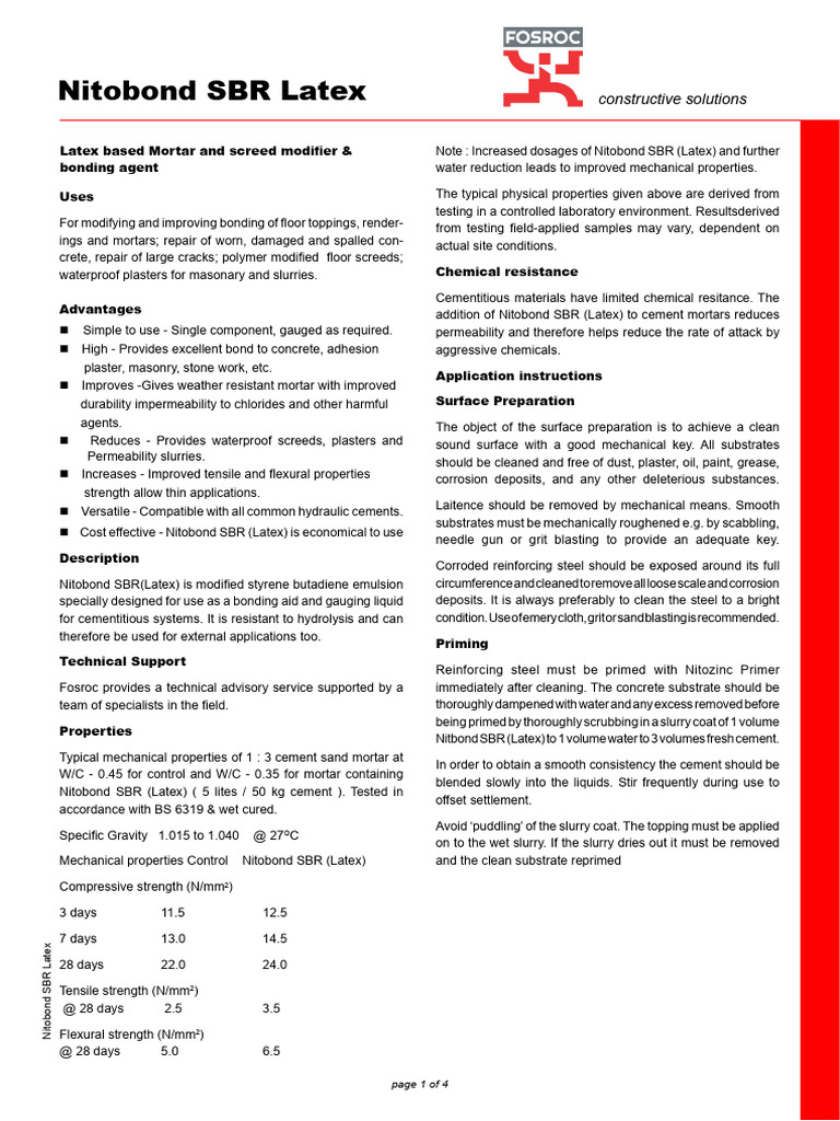 TDS-Nitobond-SBR-Latex-India4 | PDF