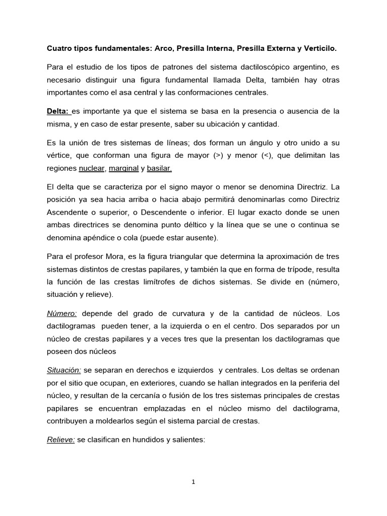 Patrones Dactiloscópicos Argentinos | PDF | Artes del Lenguaje y ...