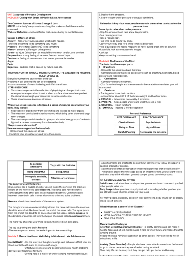 Perdev q2 | PDF | Neuron | Stress (Biology)