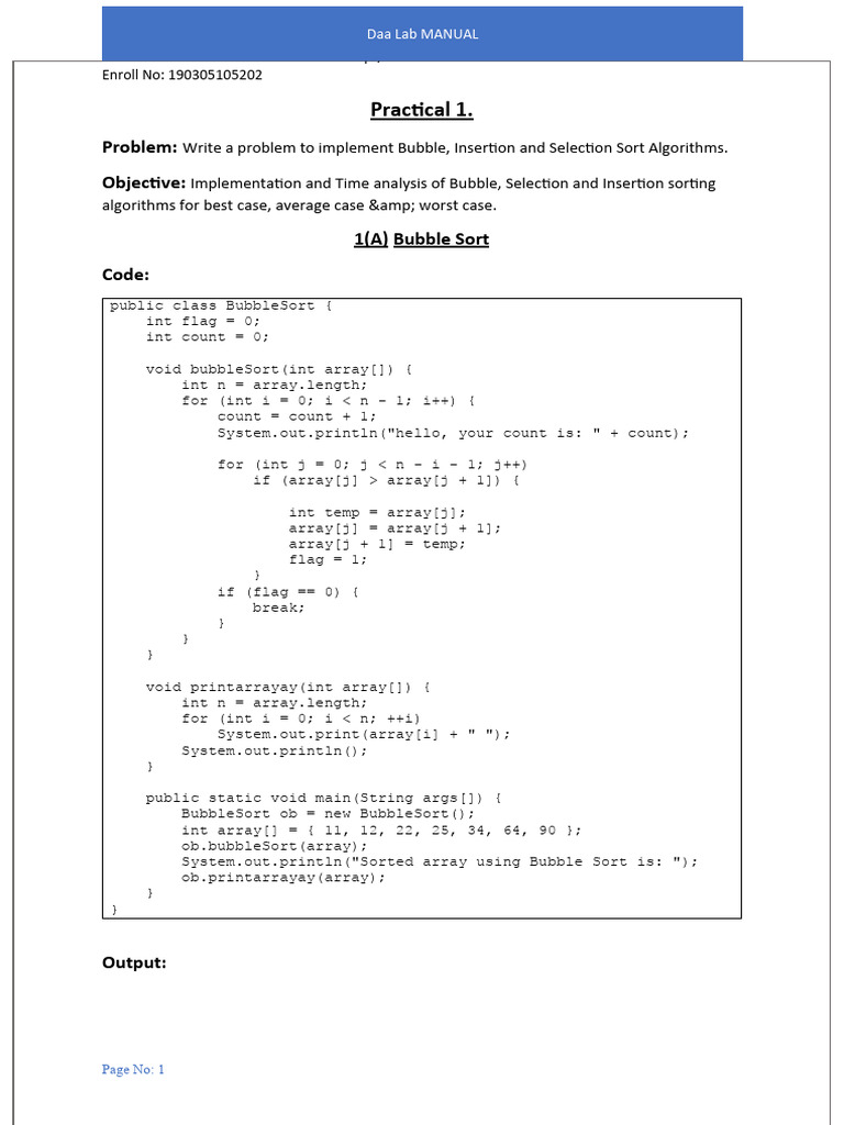 Daa Lab Manual Final Print | PDF