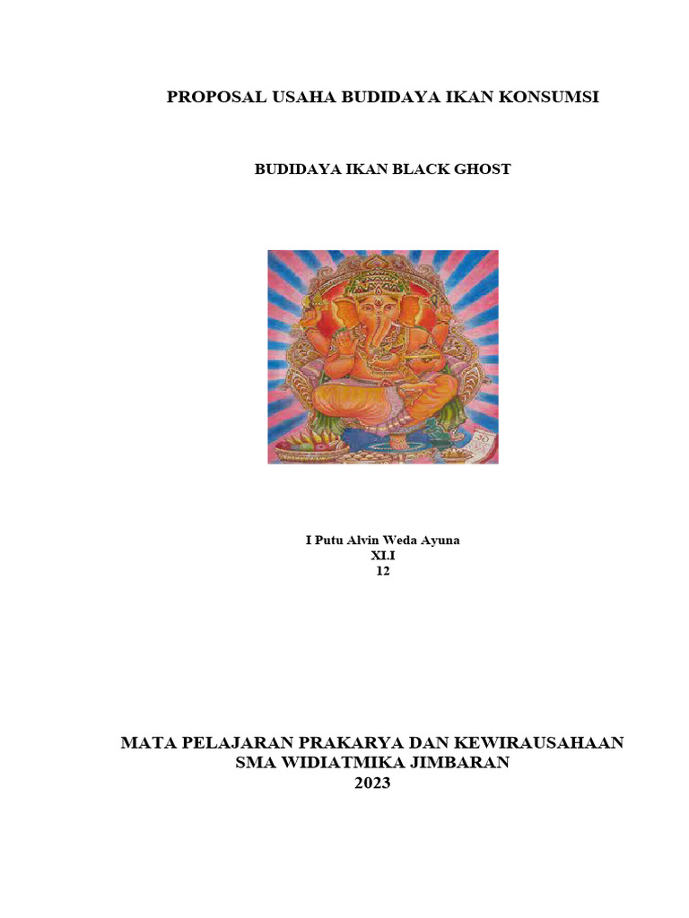 Contoh Proposal Usaha Budidaya Ikan Konsumsi | PDF
