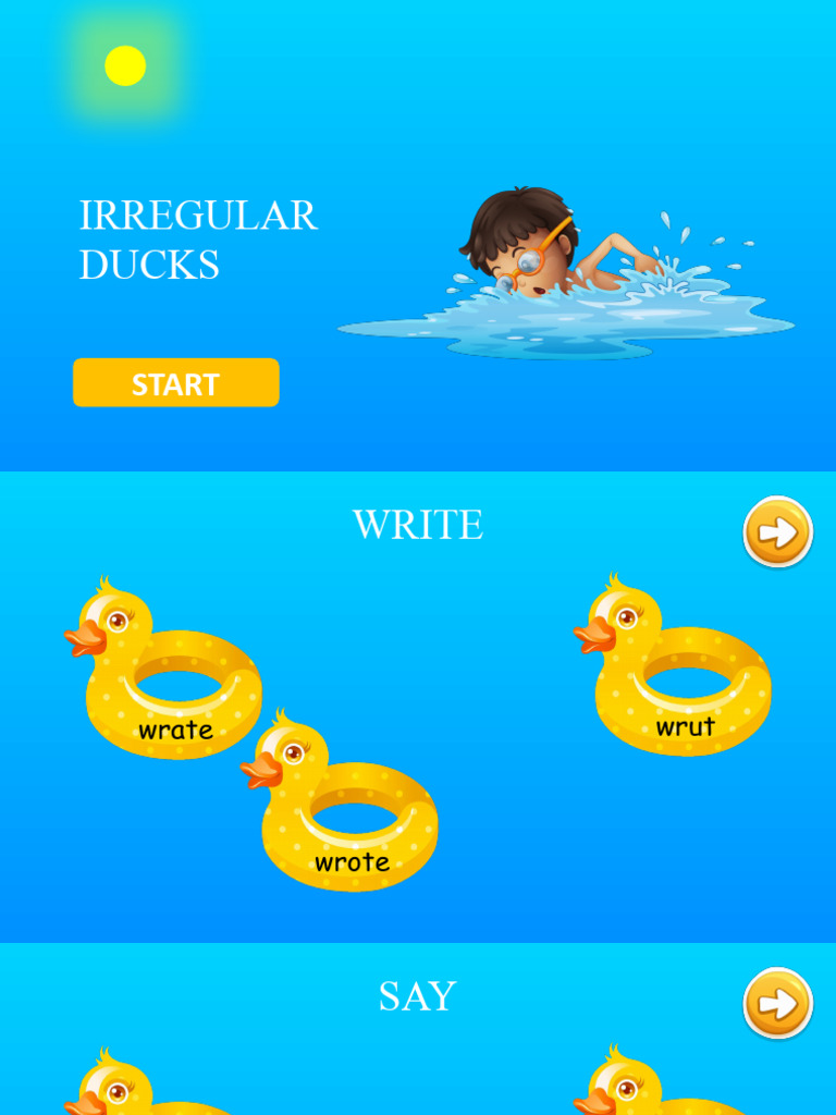 Ducks Irregular Verbs | PDF