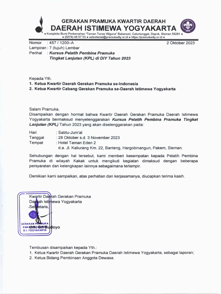 457 - Edaran KPL DIY 2023 | PDF