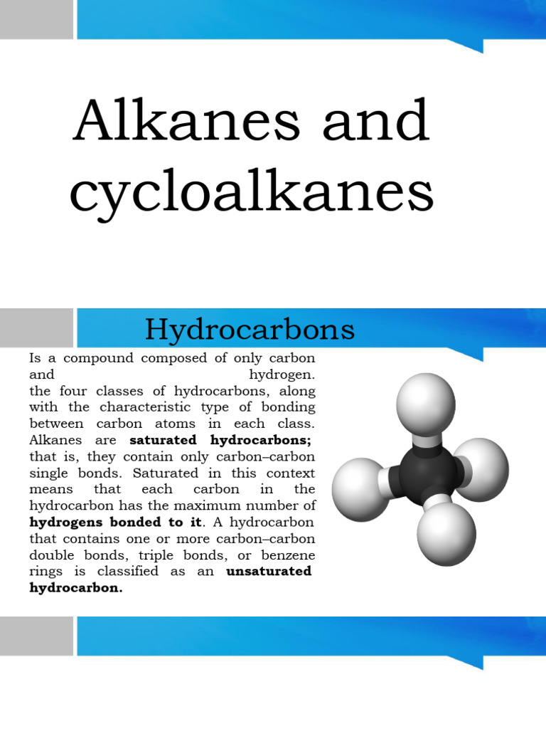 Alkanes and Cycloalkanes - PPTX 2 | PDF | Alkane | Alkene