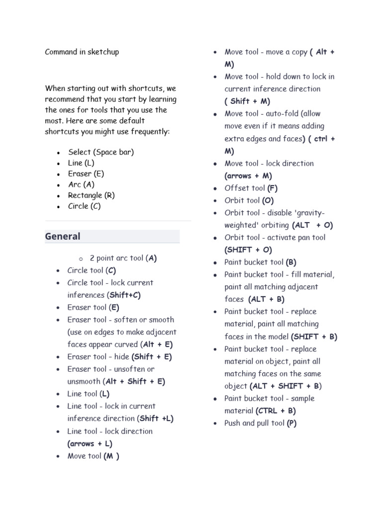 Command in Sketchup | PDF