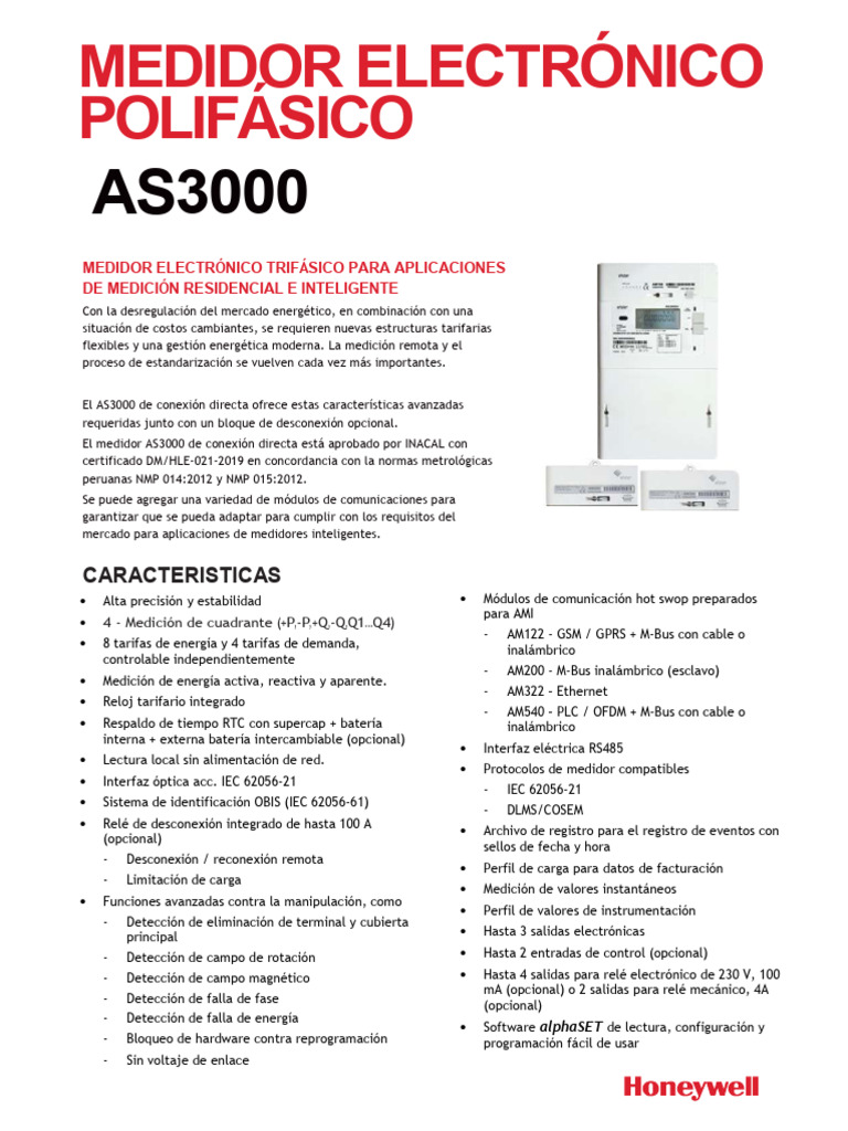 Medidor Multifuncion As3000 | PDF | Relé | voltaje