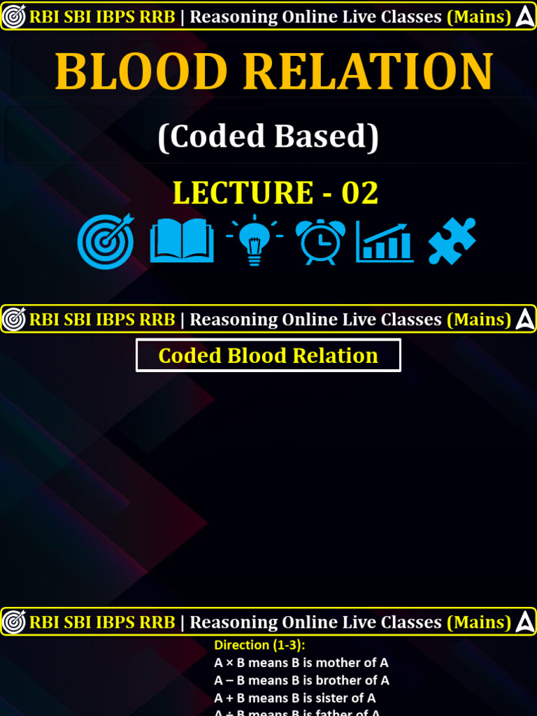 Coded Blood Relations: Reasoning Class | PDF | Family | Sexual Reproduction